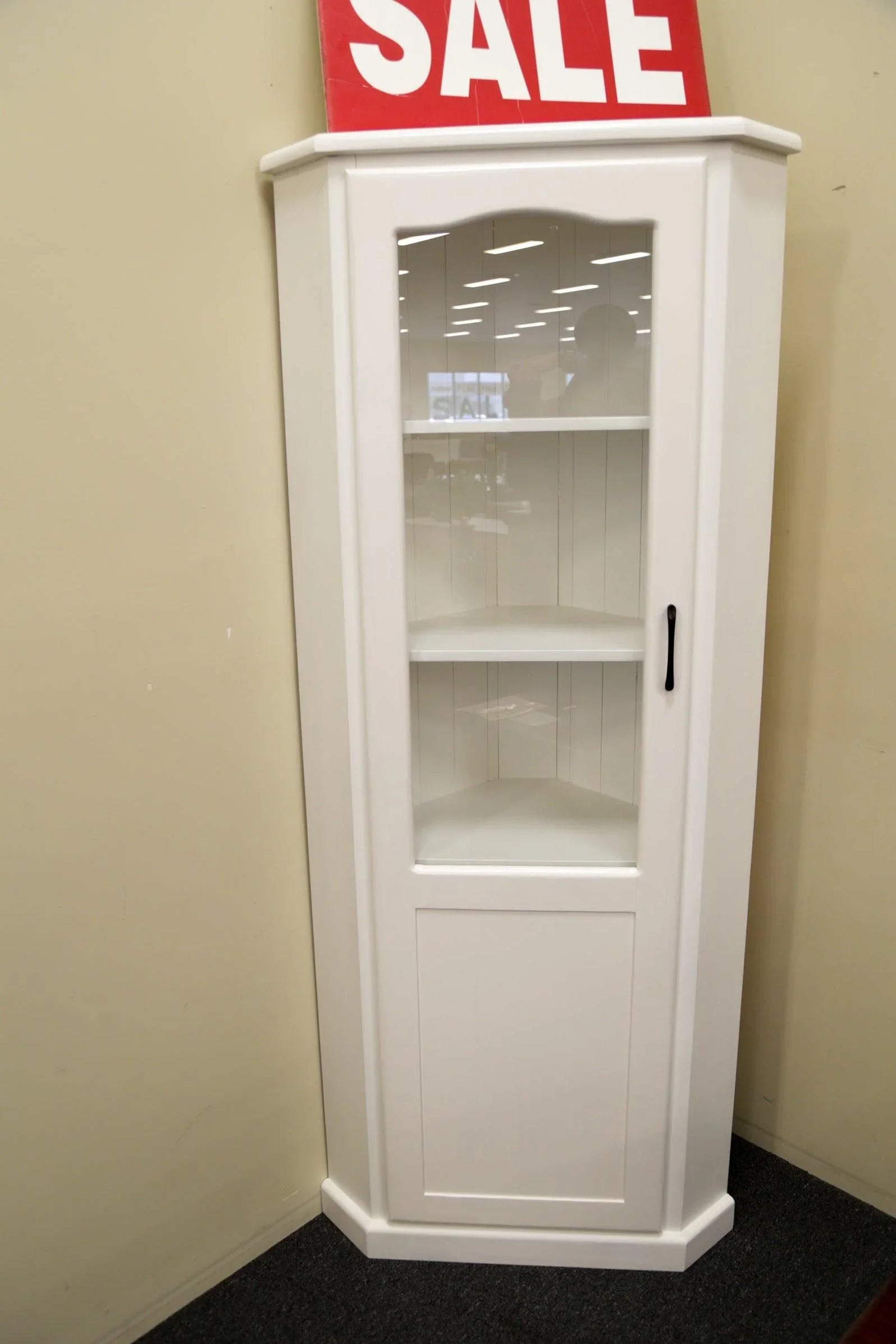 CM Donnelly 1 Door Corner Display Cabinet (White) - Direct Furniture ...