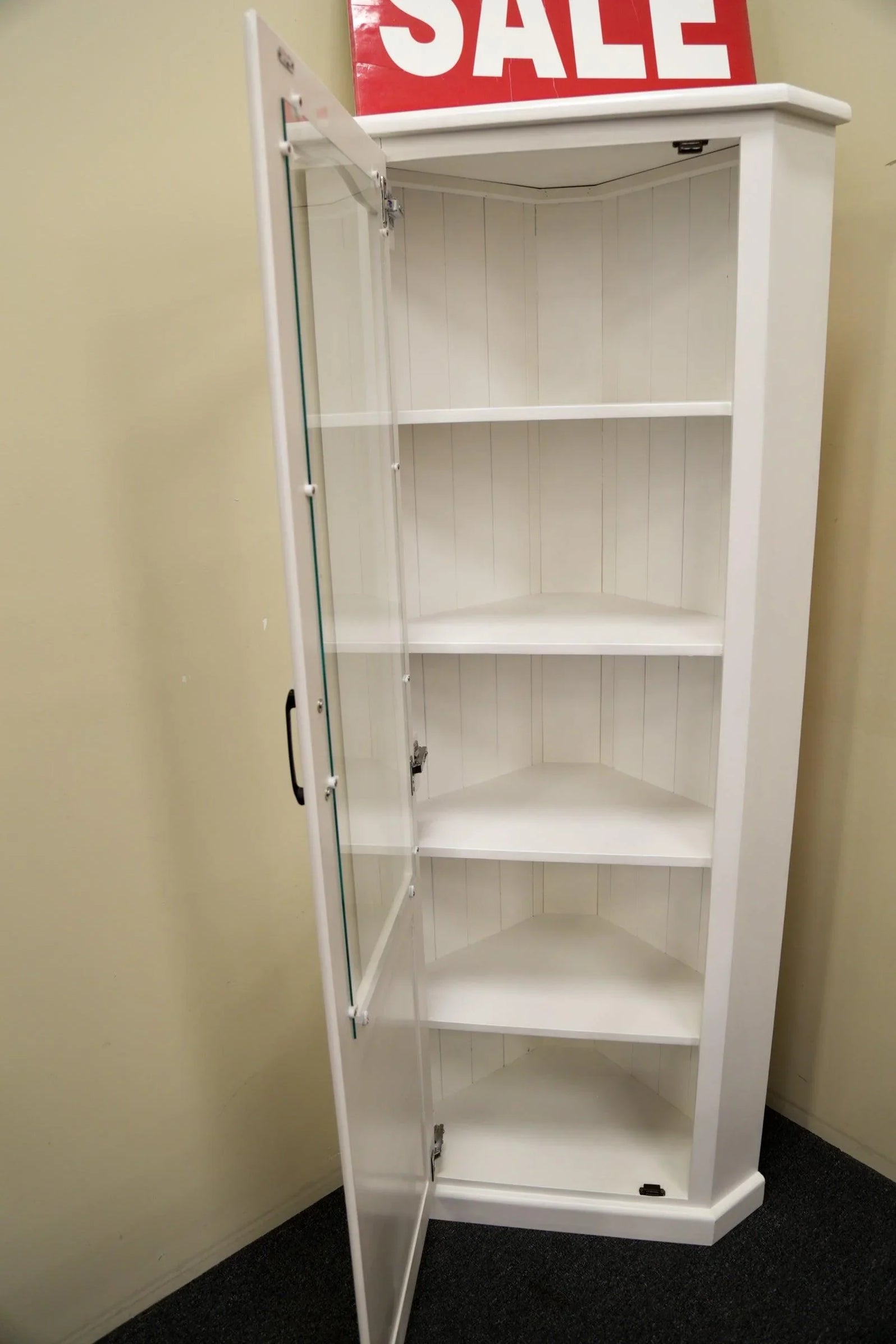 CM Donnelly 1 Door Corner Display Cabinet (White) - Direct Furniture ...